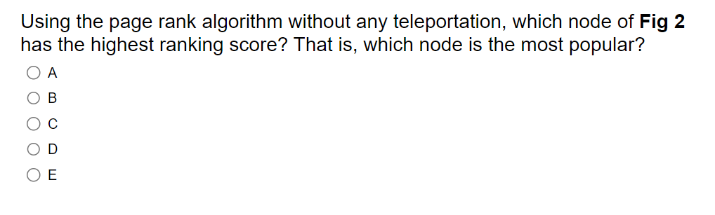 Solved Using the page rank algorithm without any | Chegg.com