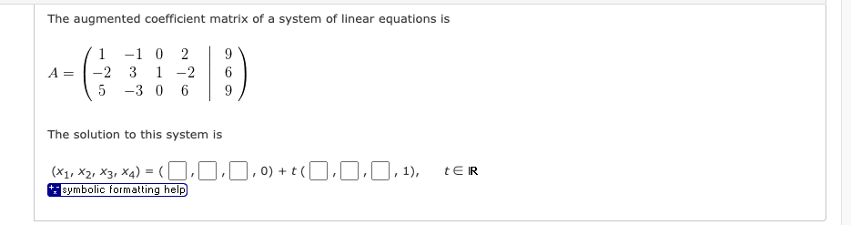 Solved The augmented coefficient matrix of a system of | Chegg.com