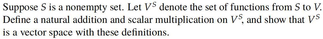 Solved Suppose S is a nonempty set. Let VS denote the set of | Chegg.com