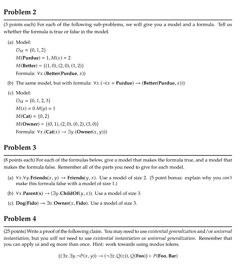 [Solved]: (3 points each) For each of the following sub-pr