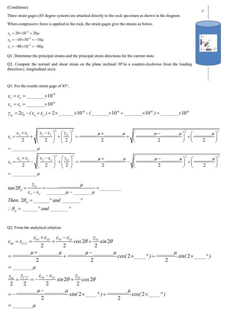 Solved plaese fill in the blanks (Conditions) Three | Chegg.com