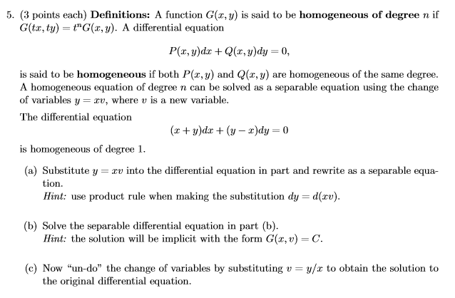 Solved 5. (3 points each) Definitions: A function G(x, y) is | Chegg.com