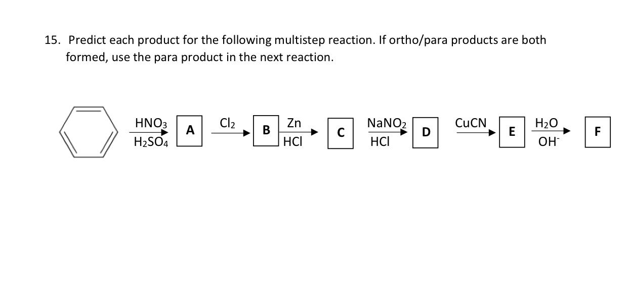 Solved 15. Predict each product for the following multistep | Chegg.com