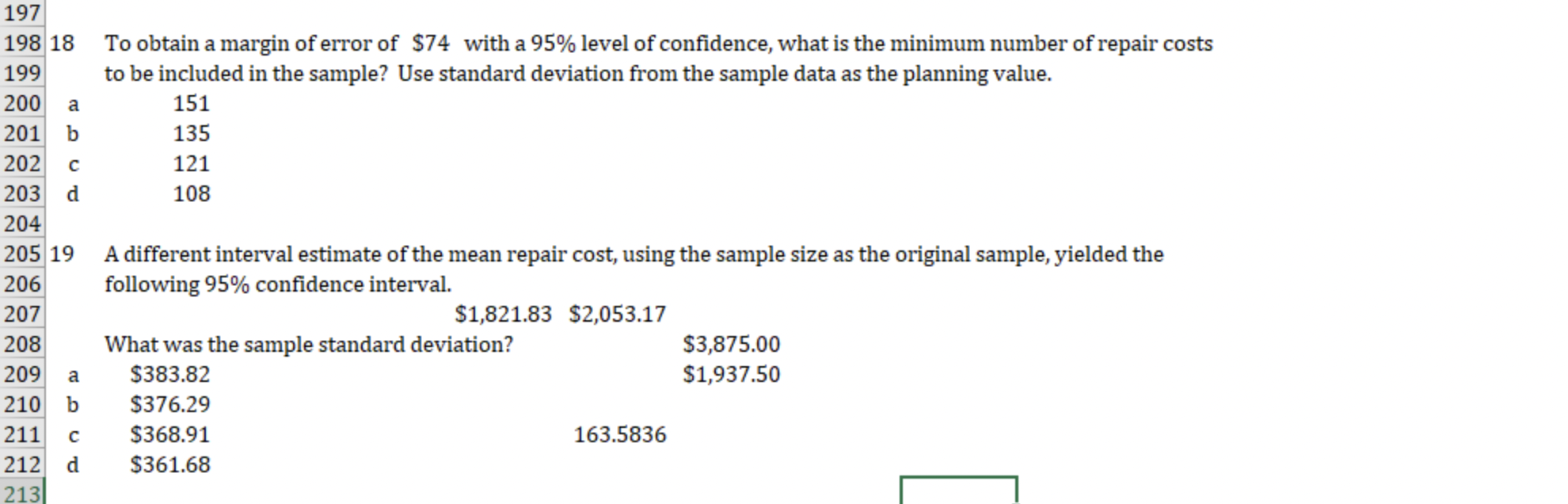 Solved Questions 15−18 are related to the following Your | Chegg.com