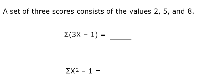 Solved A set of three scores consists of the values 2, 5, | Chegg.com