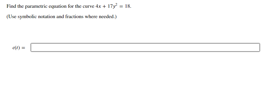 Solved Find the parametric equation for the curve | Chegg.com