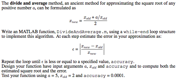 Solved The divide and average method, an ancient method for | Chegg.com