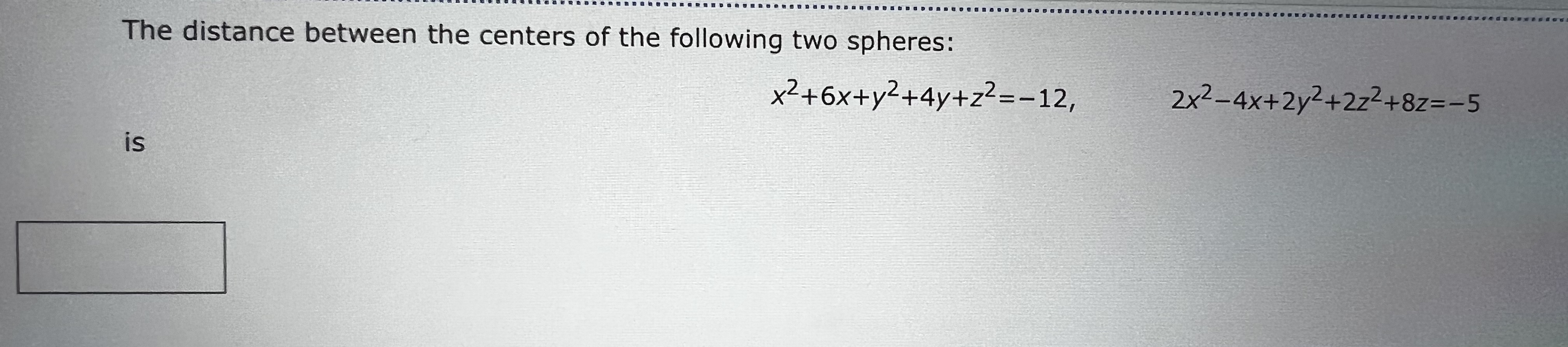 Solved The distance between the centers of the following two | Chegg.com