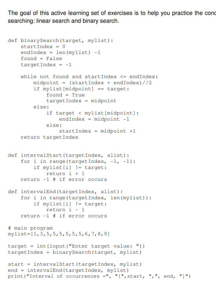 Solved The goal of this active learning set of exercises is | Chegg.com