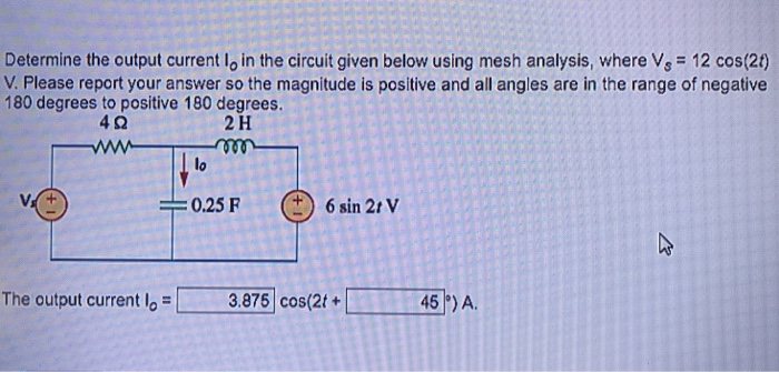 Solved Determine the output current lo in the circuit given | Chegg.com
