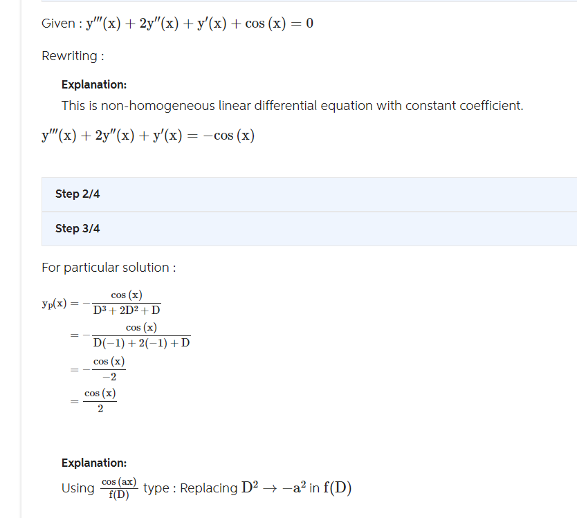 Solved please explain how you get the particular solution in | Chegg.com