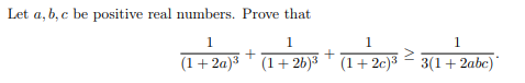 Solved Let A, B, C Be Positive Real Numbers. Prove That 1 1 