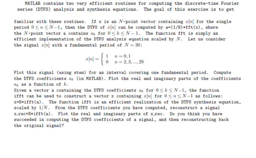 Solved MATLAB contains tuo very efficient routines for | Chegg.com