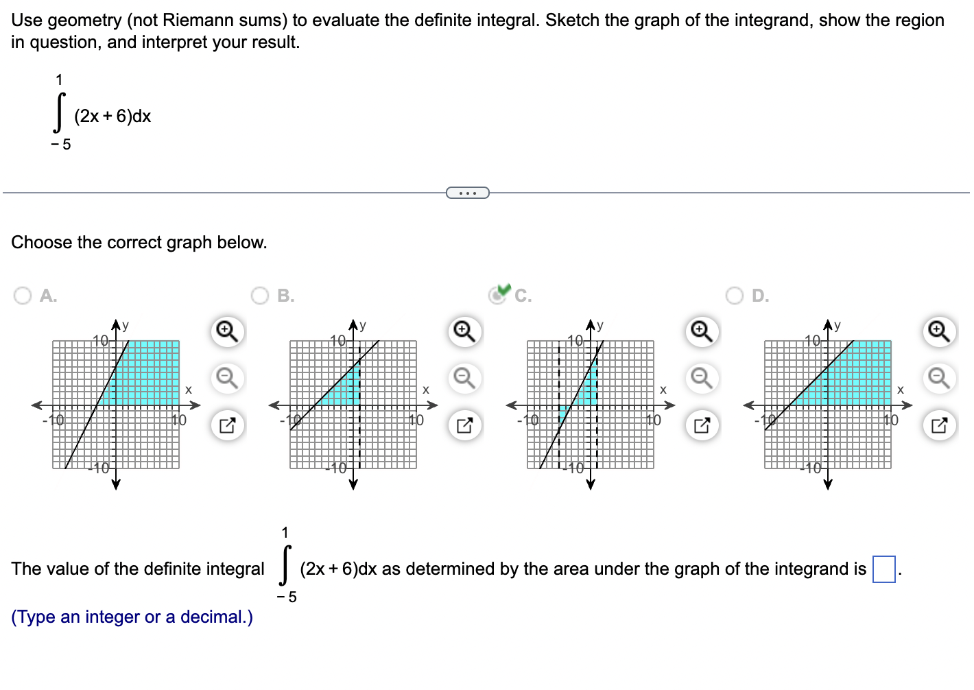 Solved Use geometry (not Riemann sums) to evaluate the | Chegg.com