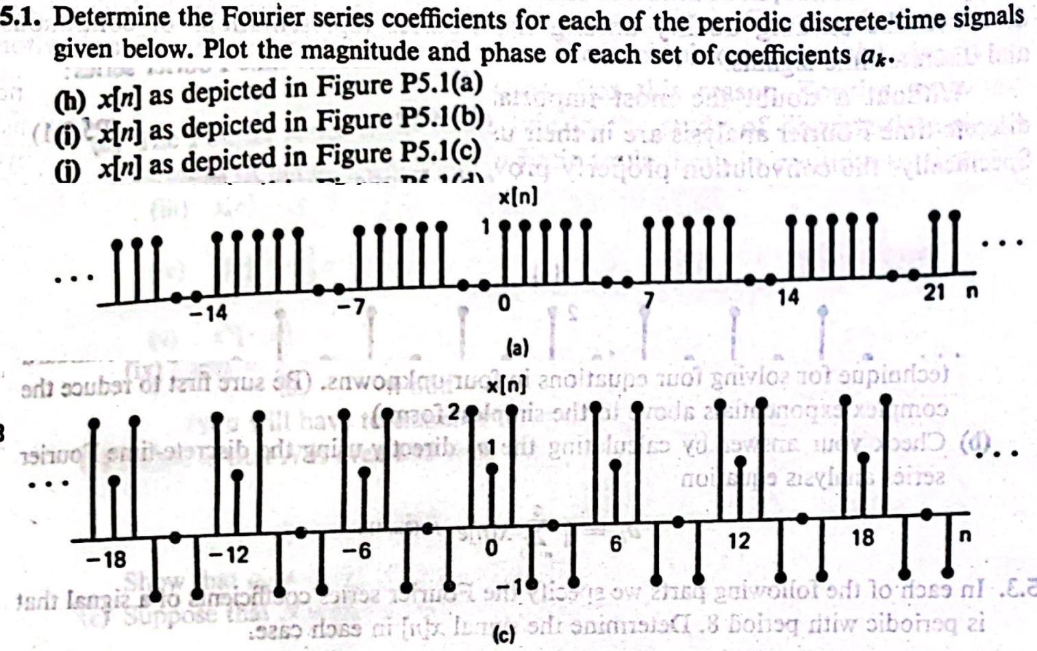 Solved 5 1 Determine The Fourier Series Coefficients For