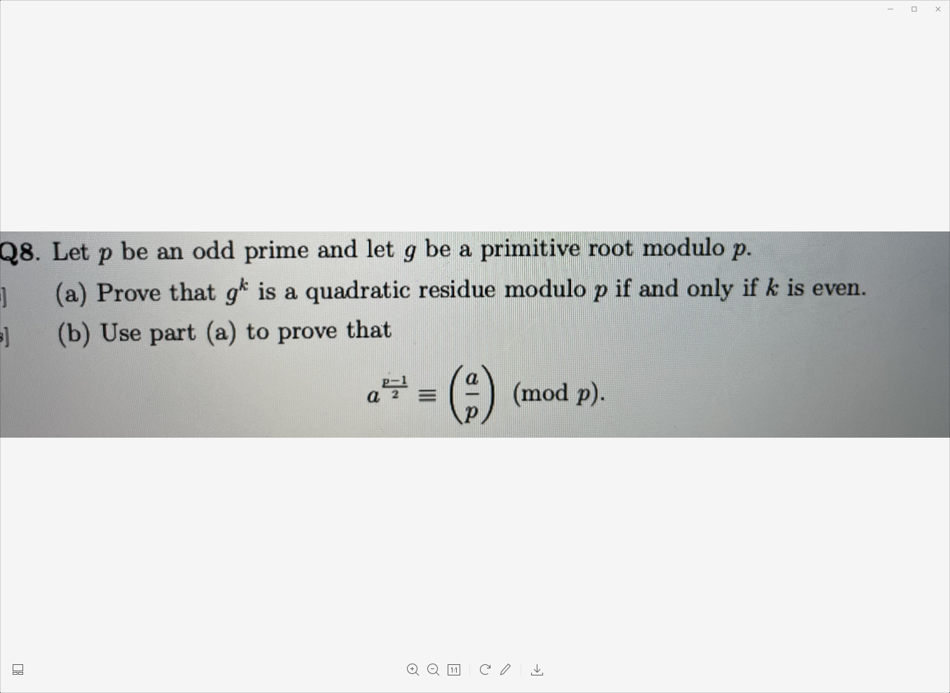 Solved Q8. Let p be an odd prime and let g be a primitive | Chegg.com
