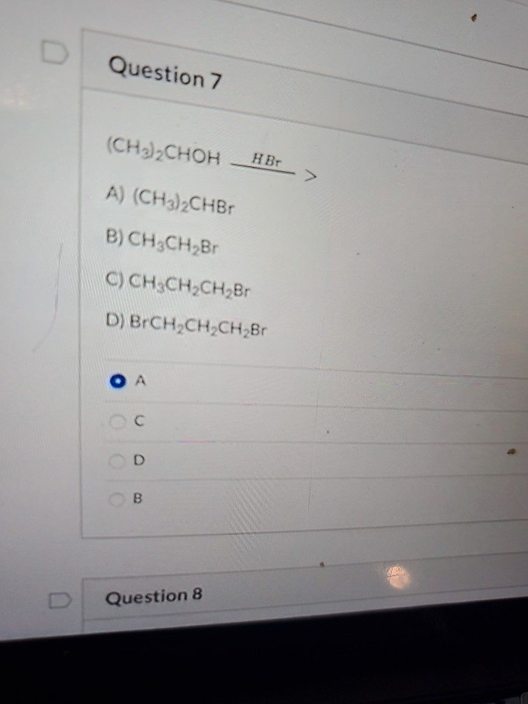 Solved Question 6 CH3CH2CH,OH _ 1. TeCl, pyridine 2. LAHA A) | Chegg.com