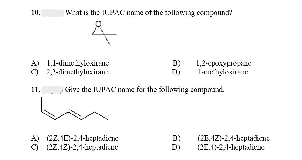Solved 10. What is the IUPAC name of the following compound? | Chegg.com