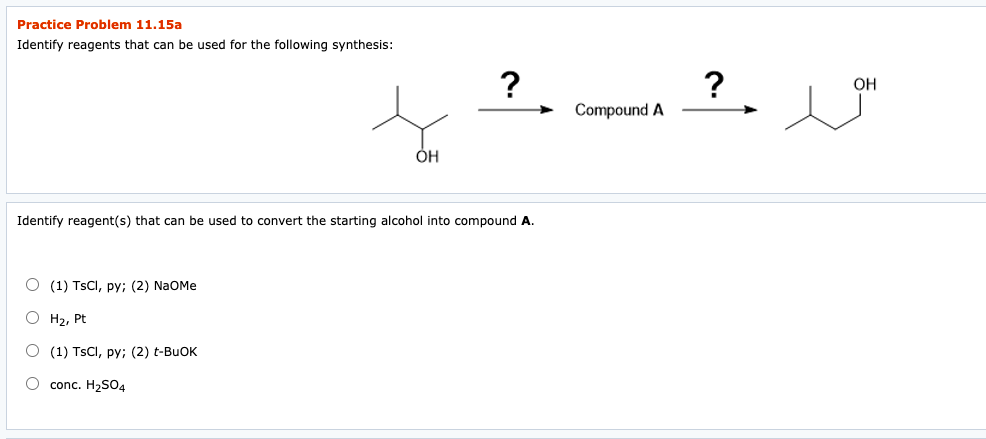 Solved Practice Problem 11.15a Identify reagents that can be | Chegg.com