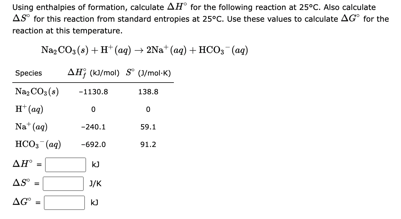 Solved Using enthalpies of formation, calculate ΔH∘ for the | Chegg.com