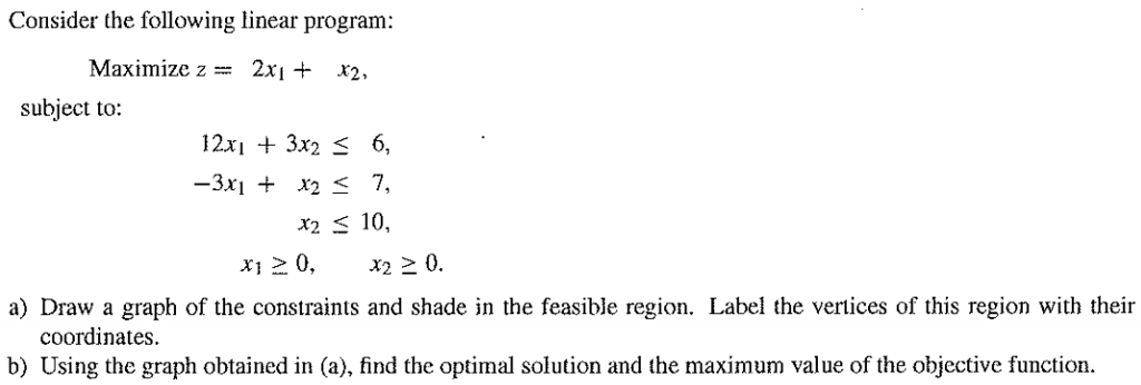 Solved Consider the following linear program: Maximize z2xi | Chegg.com