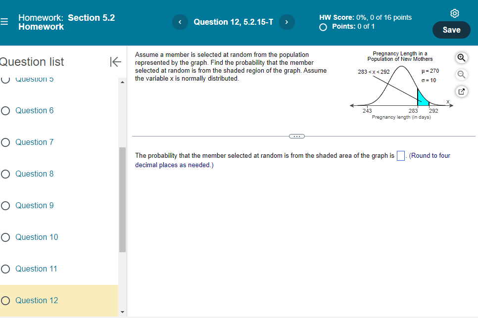 Solved Homework: Section 5.2 Homework Question list | Chegg.com Solved Homework: Section 5.2 Homework Question list | Chegg.com