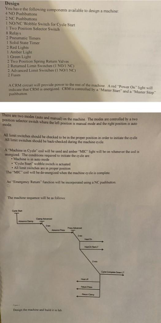 Design You have the following components available to | Chegg.com