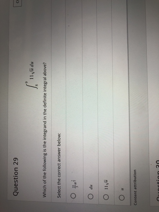 Solved Question 29 co 11 Vu du Which of the following is the | Chegg.com