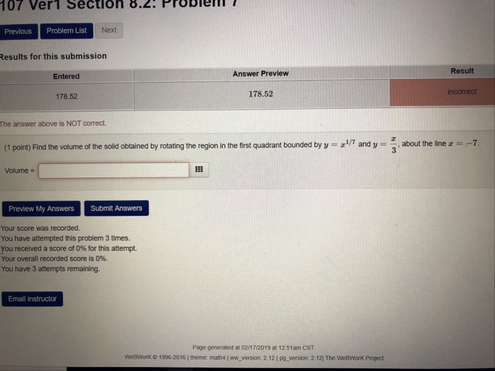 Solved 107 Veri Section 8.2. Problern Previous Problem List | Chegg.com