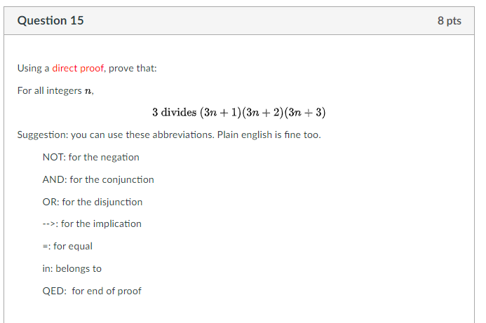 Question 13 6 pts Using enumeration, write the sets | Chegg.com