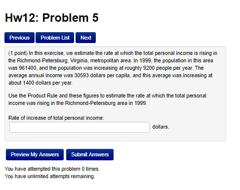 Solved Hw12: Problem 5 PreviouS Problem List Next (1 point) | Chegg.com