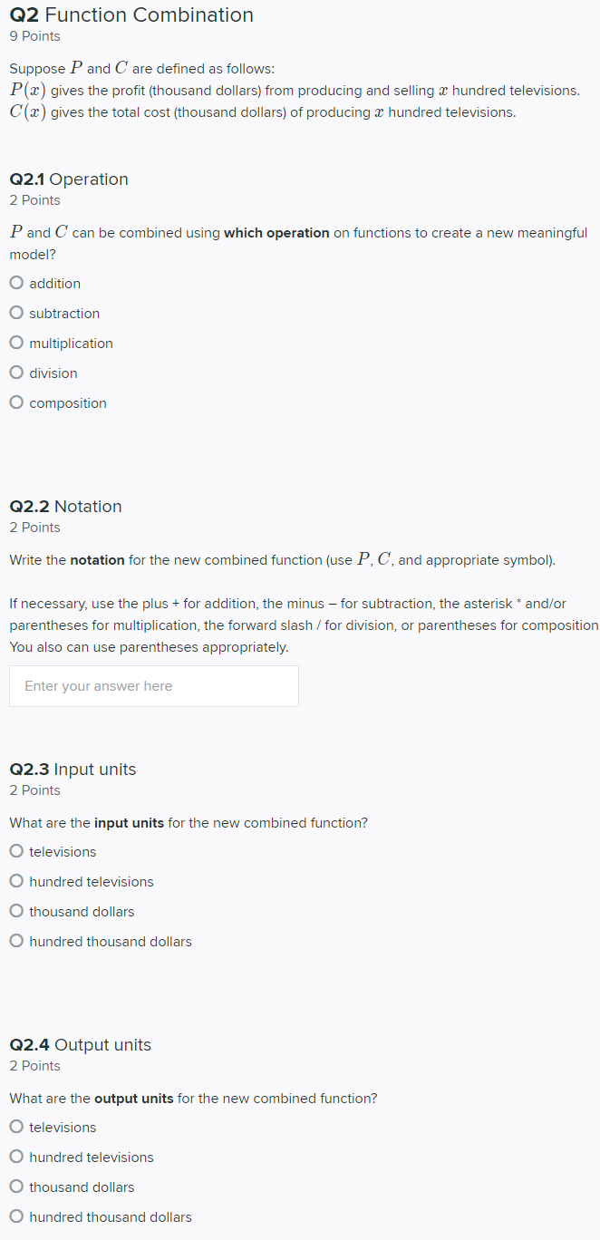 Solved Q2 Function Combination 9 Points Suppose P and C are | Chegg.com
