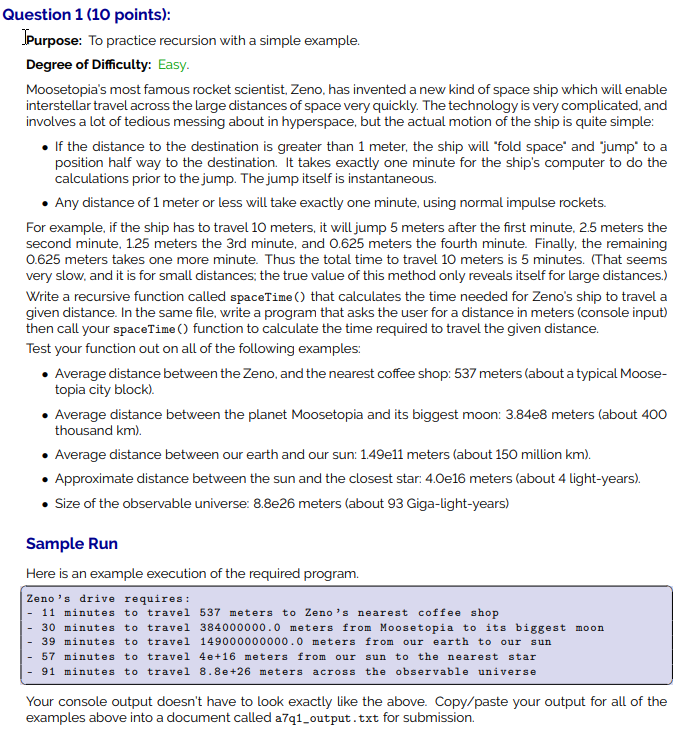 Solved Question 1 (10 points) urpose: To practice recursion | Chegg.com