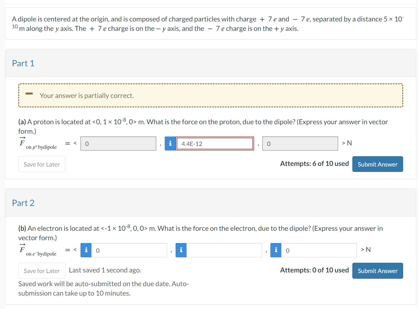 Solved A dipole is centered at the origin, and is composed | Chegg.com