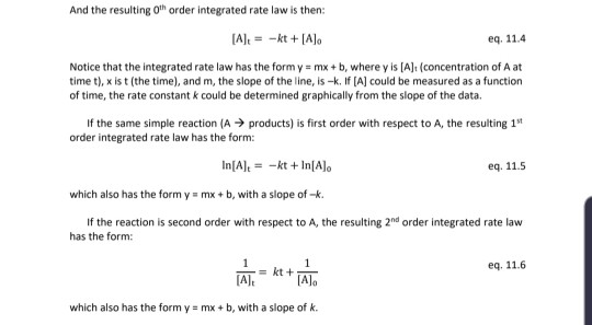 Solved 1. What is the form of the integrated rate law which | Chegg.com