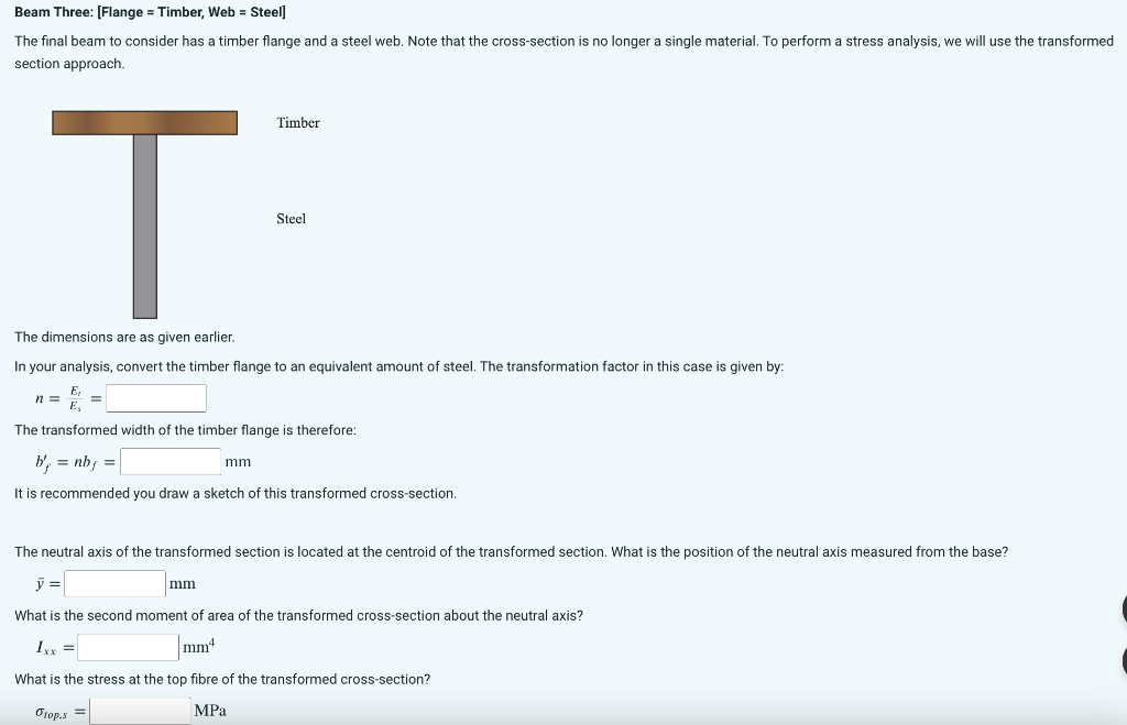Solved Weekly Online Assignment - Week 6 - Composite Beam | Chegg.com