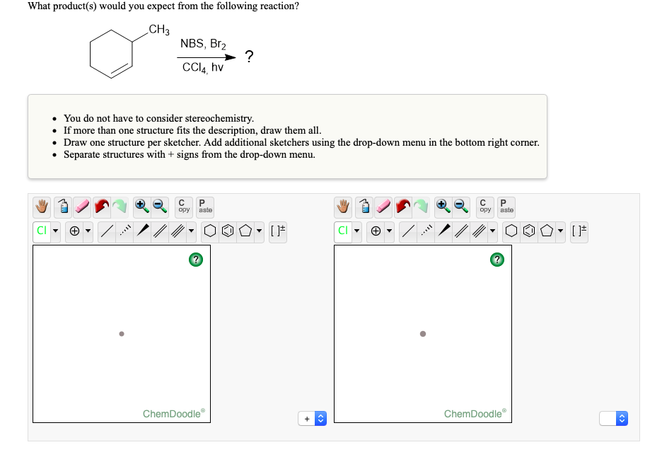 Solved What product(s) would you expect from the following | Chegg.com