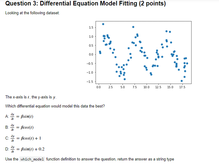 Solved Question 3: Differential Equation Model Fitting (2 | Chegg.com