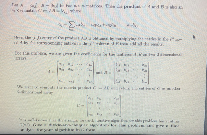 Solved Let A asl, B bal be two n x n matrices. Then the | Chegg.com