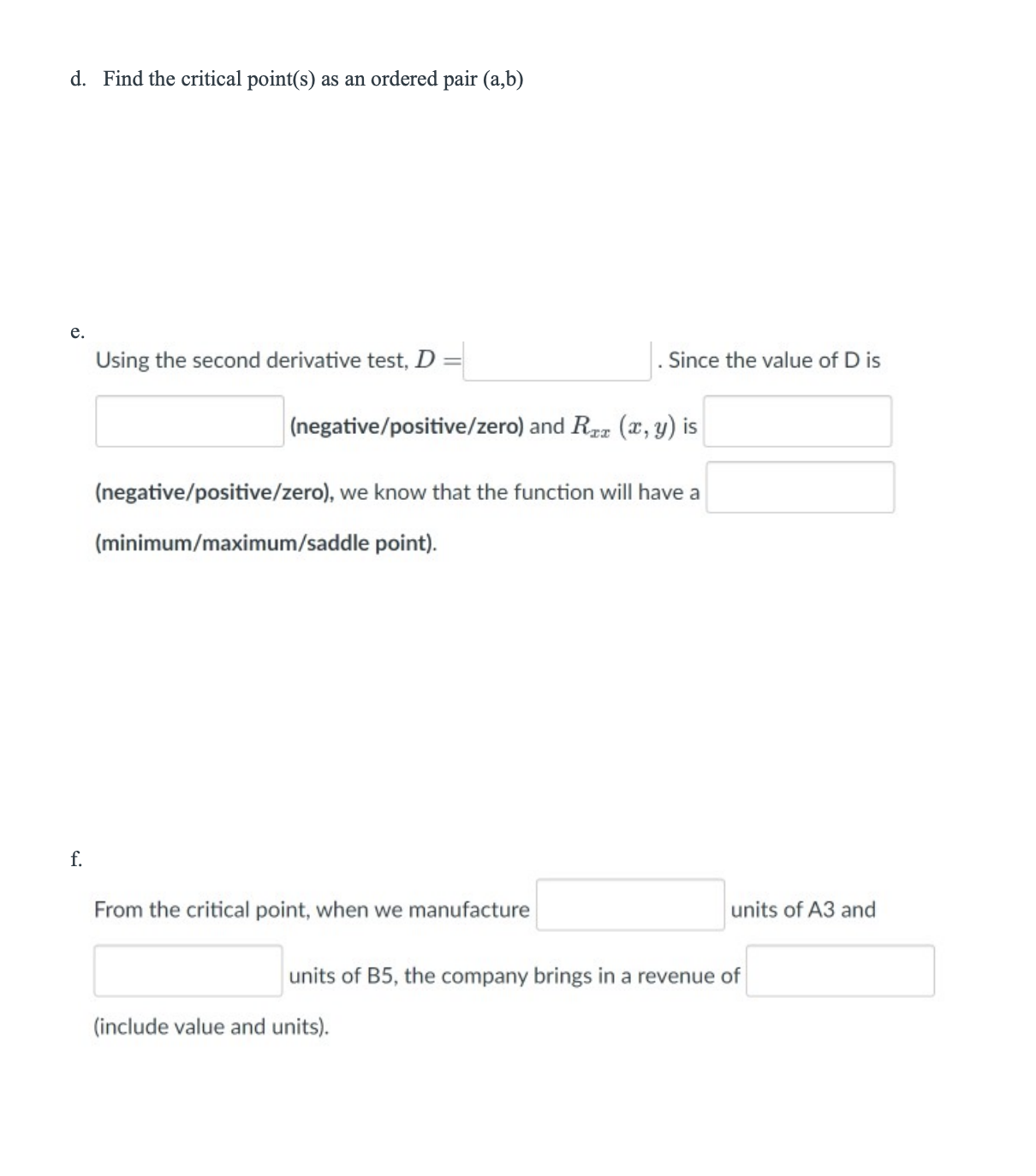 Solved 7. Functions with multiple variables. A company | Chegg.com