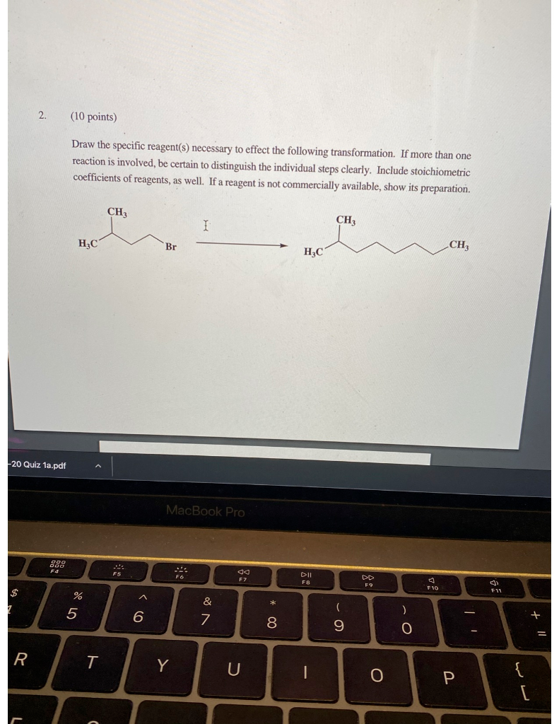 Solved 2. (10 points) Draw the specific reagent(s) necessary | Chegg.com