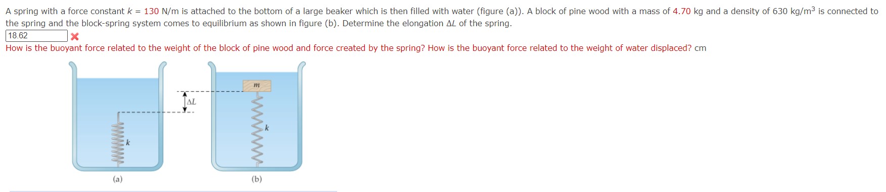 Solved the spring and the block-spring system comes to | Chegg.com