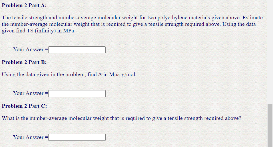 Solved Required Tensile Strength (MPa) = 162 Tensile | Chegg.com