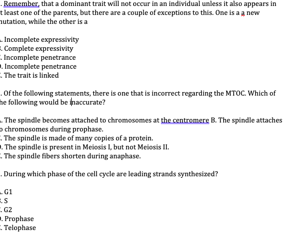 Solved Remember, that a dominant trait will not occur in an | Chegg.com