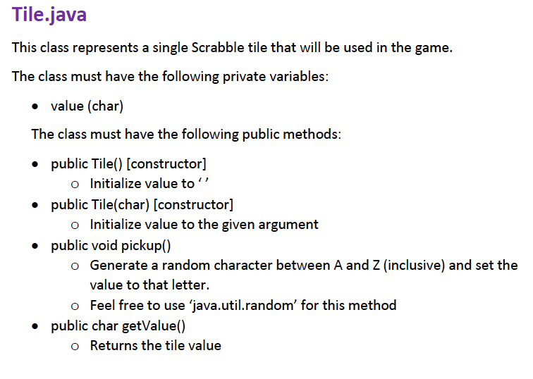 Solved Tile.java This class represents a single Scrabble | Chegg.com