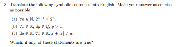 Solved 3. Translate the following symbolic sentences into | Chegg.com