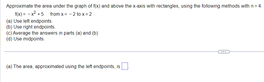 Solved Approximate the area under the graph of f(x) ﻿and | Chegg.com