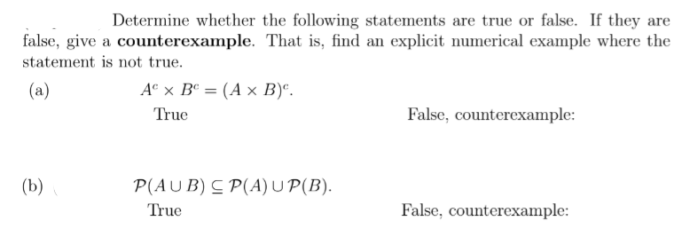 Solved Determine whether the following statements are true | Chegg.com