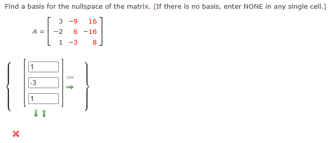 Solved Find a basis for the nullspace of the matrix. (If | Chegg.com