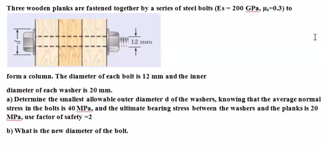Solved Three wooden planks are fastened together by a series | Chegg.com